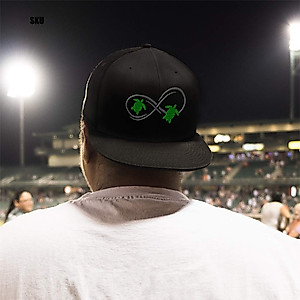 Custom Snapback Baseball Cap Sea Turtle Infinity Couple A Embroidery Acrylic Flat Bill Hard Hat Snaps Black Design Only