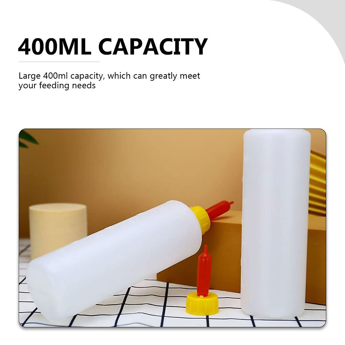 10Sets Goat Feeder Goat Bottles for Feeding Baby Goats 400ML Feeding Bottles Lamb Bottles Plastic Bottles Milk Feeder Bottles for Farm