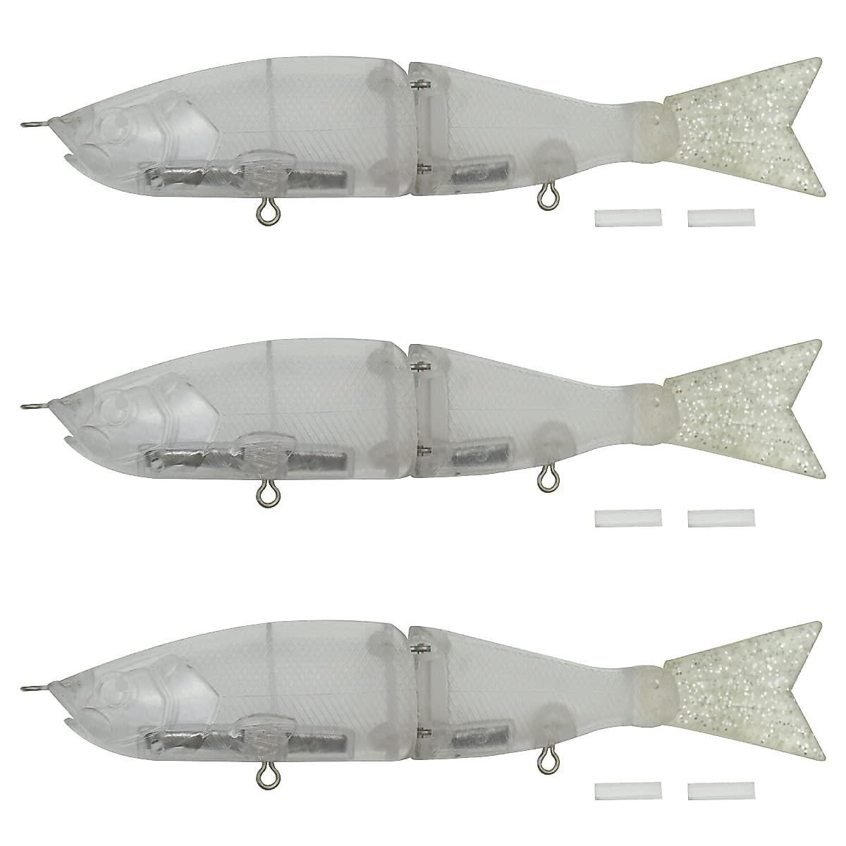 3PCS Unpainted Lure Blanks 51.74g 17.6cm with Free 7mm Eye Crankbait Simulation Blank Body Clear Hard Baits Trout Salmon Minnow Lure Popper Lures Topwater Freshwater 8085