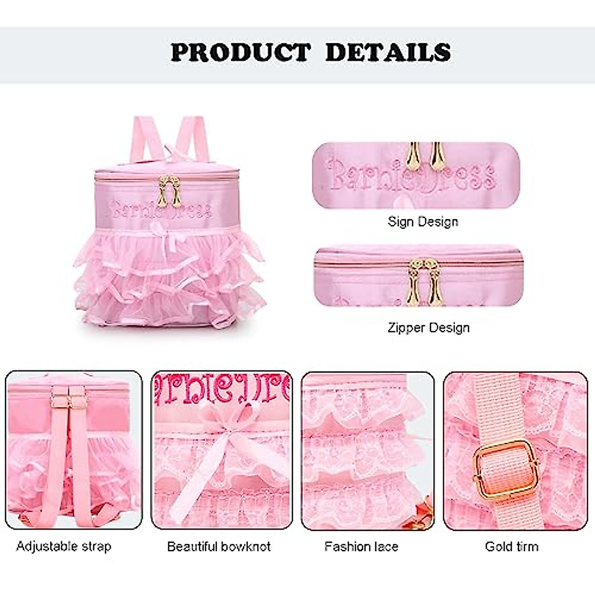 SEHXIM Cute Ballet Dance Backpack,Tutu Dress Dance Bag for Girls,Waterproof Bag Small Duffle Bag Ballet Bags Gym Bag. (Princess Pink)