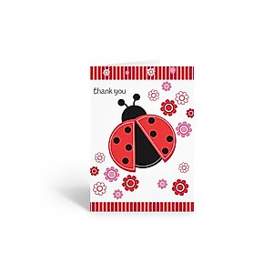 Stonehouse Collection Cute Monkeys Kid - Baby Thank You Note Card - 10 Boxed Cards & Envelopes (Ladybug)