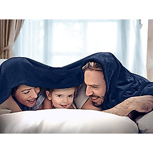 Utopia Bedding Fleece Blankets Bundle Pack of Grey and Navy Twin Size Bed Blankets