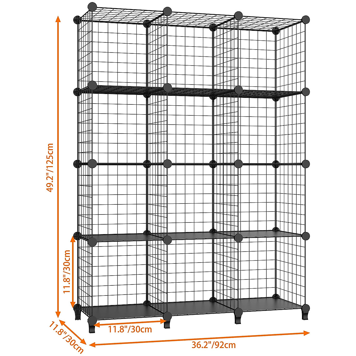 HOMIDEC Closet Organizers and Storage, 12 Storage Cubes, Wire Cube Storage DIY Room Storage Shelf for Garment Racks, Closet, Wardrobe