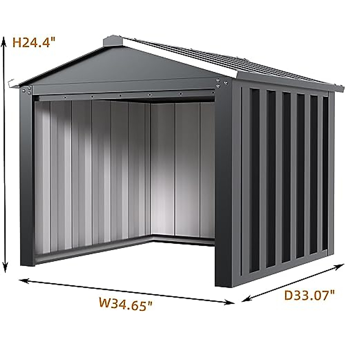JAORD Metal Outdoor Storage Shed D33.07 x W34.65 x H24.4, Tool Garden Sheds and Tiny Houses for Backyard Garden Patio Lawn, Black&White…