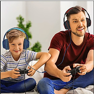 RORSOU K9 Kids Headphones with Microphone, Folding Stereo Bass Headset with 1.5M No-Tangle Cord for Children/Teens/School/Adults, Portable Wired Headphones for Smartphone Tablet Computer MP3/4 (Black)