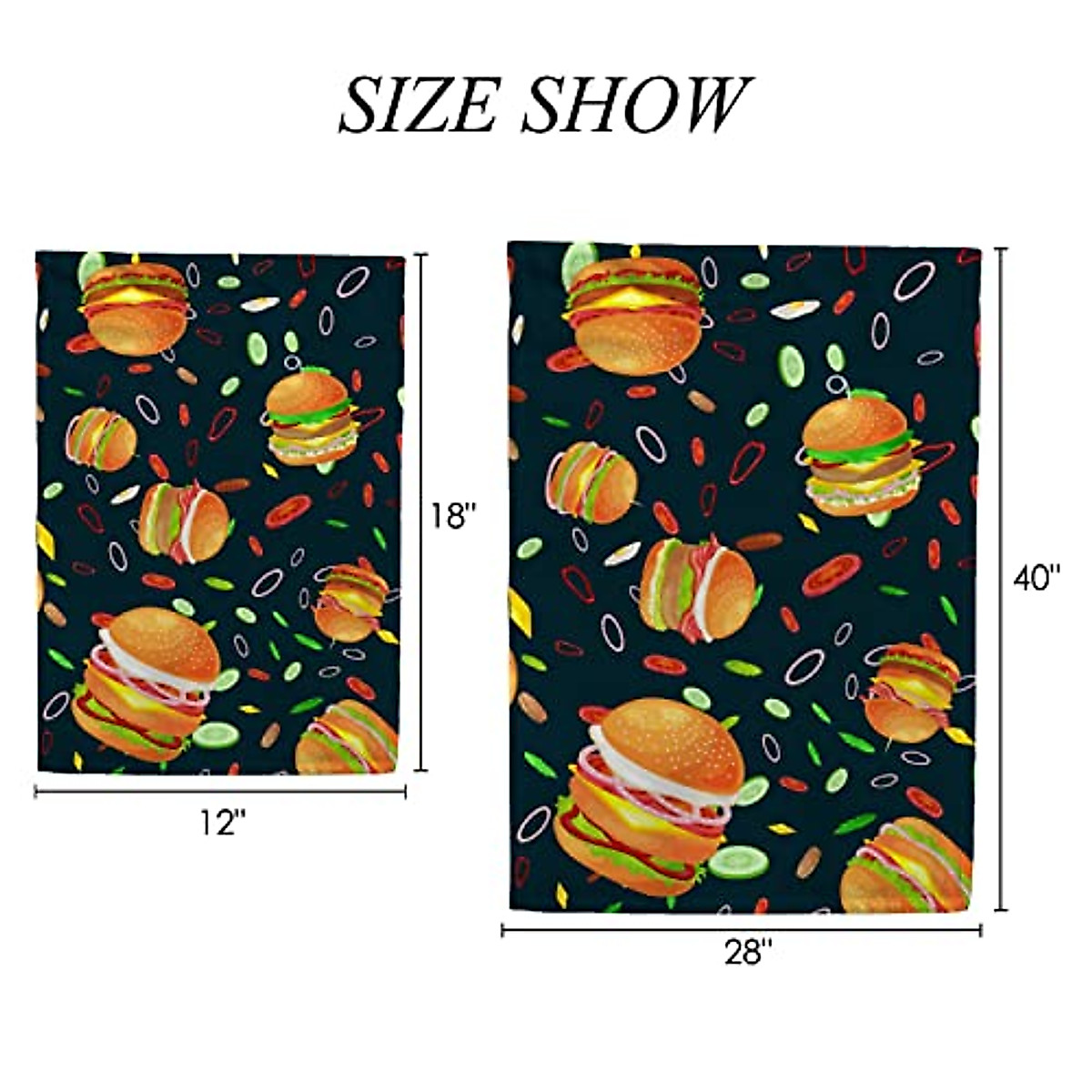 My Little Nest Seasonal Garden Flag Cartoon Tasty Burger Double Sided Vertical Garden Flags for Home Yard Holiday Flag Outdoor Decoration Farmhouse Banner 28"x40"