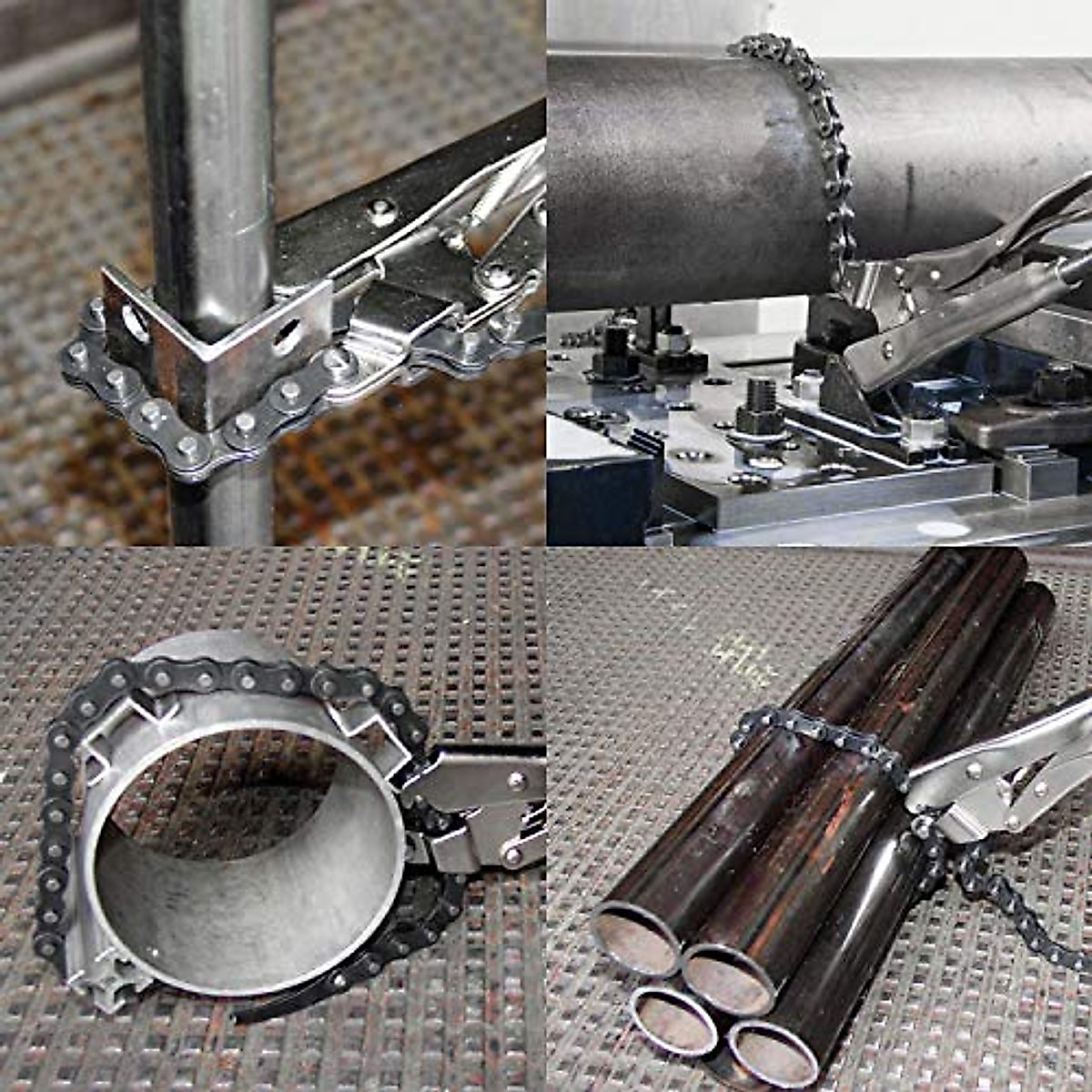 Locking Chain Pliers, Removable 48″ Chain, Holds Up To 14" Diameter Pipes, Unique Easy Open Crank Handle, Quick Release Trigger, PFC1048, Strong Hand Tools