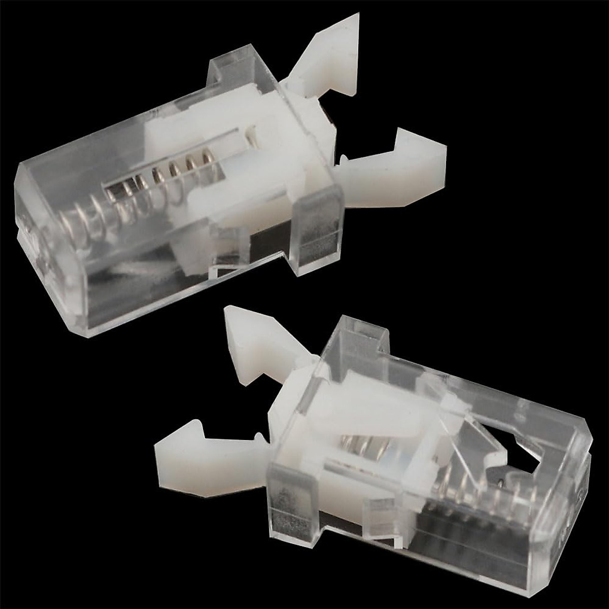 JJHXSM 20PCS 6.9x7.8x21mm Transparent Switch Lock Plastic Buckle Bin Push Button Bin Lock Replacement Spare Part Touch Top Bin Lock Repair Clip Buckle Suitable for Bins and Cup Holder Lids