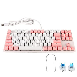 Kafuty-1 Mechanical Gaming Keyboard,Wired USB Computer Gaming Keyboard,87 Keys Mixed Light Mechanical Keyboard for Desktop/Laptop,Mechanical Blue Switch,Plug and Play(#2)