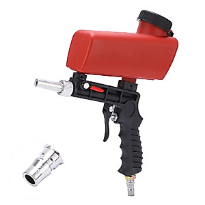 Sand Blasters,Sand Blaster Gun Kit for Air Compressor,Handheld Pneumatic Sandblaster Carbon Steel Small 90psi Sand Blaster Gun Set Spray Gun Blasting Machine with Container for