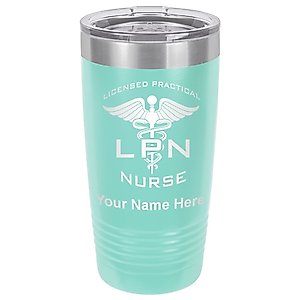 LaserGram 20oz Vacuum Insulated Tumbler Mug, LPN Licensed Practical Nurse, Personalized Engraving Included (Teal)