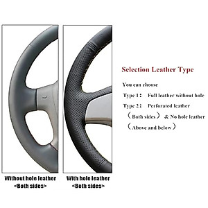 CarXs Hand Sewing Leather Black Car Steering Wheel Cover,Fit for Mercedes Benz R320 R400 R350 GL450 ML350 Car Accessories