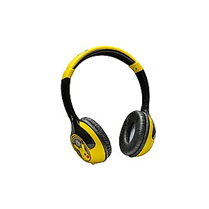 eKids Pokemon Pikachu Kids Bluetooth Headphones, Wireless Headphones with Microphone Includes Aux Cord, Volume Reduced Kids Foldable Headphones for School, Home, or Travel, Yellow