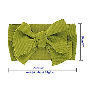 inSowni 9 Pack Solid Big Bow Stretchy Headbands Hair Accessories for Baby Girls Toddlers Kids