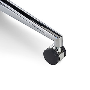 Serta Valetta Office Desk Memory Foam Padding, Midcentury Modern Style, Chrome-Finished Stainless-Steel Base, Home Chair, Gray