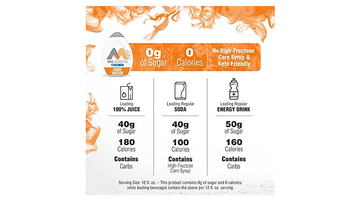 MiO Orange Tangerine Liquid Water Enhancer - Boost Hydration