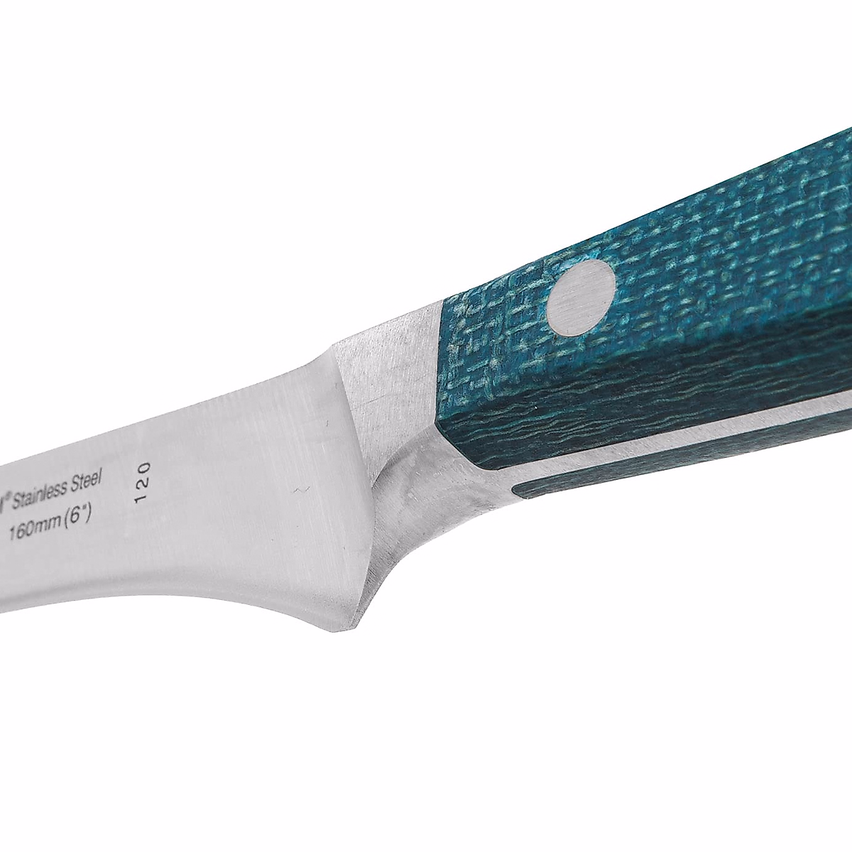 ARCOS Boning Knife 6 Inch Nitrum Stainless Steel and 160 mm blade. Professional Butcher Knife to Slice Bones from Meat. Ergonomic Polypropylene Handle. Series Brooklyn. Color Blue.