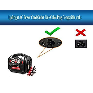 UpBright 2-Prong 120V AC in Charging Power Cord Outlet Charger Cable Plug Compatible with PowerStation Model PSX PSX2 PS X2 X 2 3 PSX3 PSX-3 Station 12V DC Battery Supply Jump Starter Air Compressor