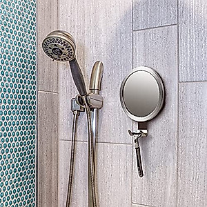 Ettori Shower Mirror Fogless for Shaving with Razor Holder, 1X and 5X Makeup Mirror Dual Sided Vanity Mirror