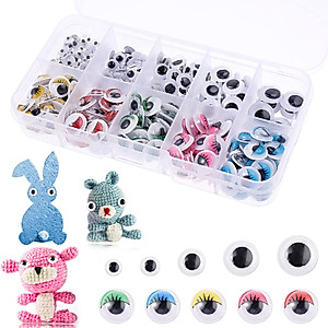Stick on Eyes for Crafts, 700Pcs Assorted Size 4-12mm Self-Adhesive Googly Eyes Wiggle Eyes Craft Eyes