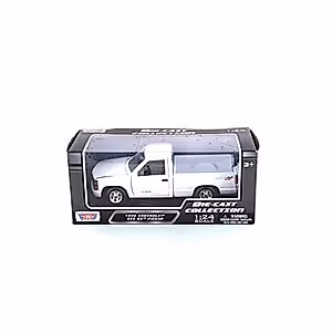 Motor Max 1992 Chevy 454 SS Pickup Truck, White 73203WH - 1/24 Scale Diecast Model Toy Car