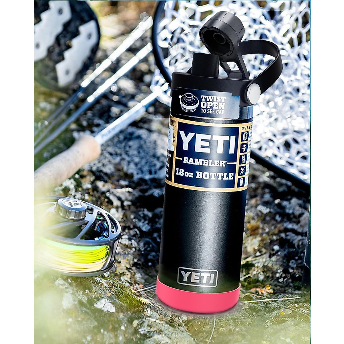 ALIENSX Spout Lid for Yeti Rambler Water Bottles, BPA Free, Ideal Chug Cap for Yeti Tumbler 18/26/36/46/64 oz, Replacement Lids with Screw Cap and Flexible Handle