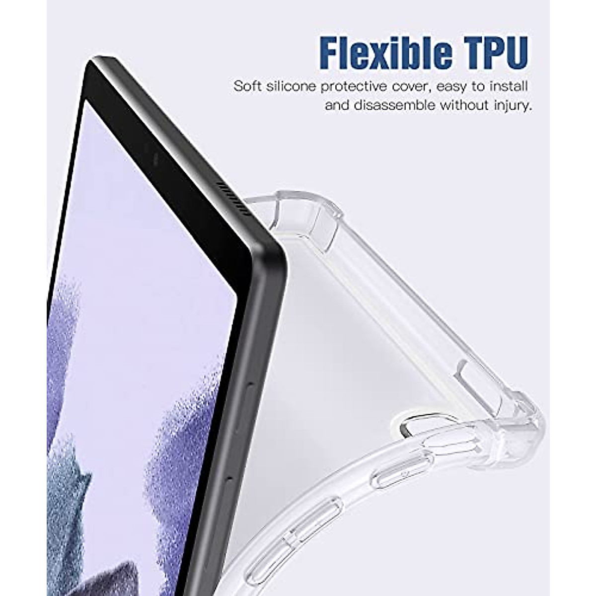 TiMOVO Clear Case for Samsung Galaxy Tab A7 Lite 8.7 2021 (SM-T220/T225/T227), Shockproof Drop Protection Slim Lightweight TPU Transparent Back Cover Shell for Galaxy Tab A7 Lite 8.7 2021 Tablet
