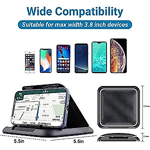 Leaflai Silicone Car Dashboard Phone Holder Mount, Anti-Slip Car Phone Mount Silicone Car Pad,Non Slip Phone Pad for Car Compatible with iPhone 14 Samsung Galaxy Android Smartphone, GPS