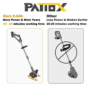 PATIOX Weed Wacker Cordless, Electric Weed Trimmer Rechargeable 3 in 1, One 2.5 Ah Battery Powered Weed Whacker Cordless 20V Grass Trimmer with Blade and Charger (One 2.5Ah Battery)