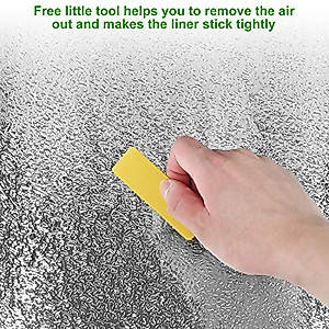 15-3/4" X 590" Aluminum Foil Kitchen Backsplash Sticks Wallpaper, Waterproof Self Adhesive Wallpaper for Kitchen, Oil-Proof Kitchen Contact Paper for Shelf Liner Countertop Cabinets(Silver)