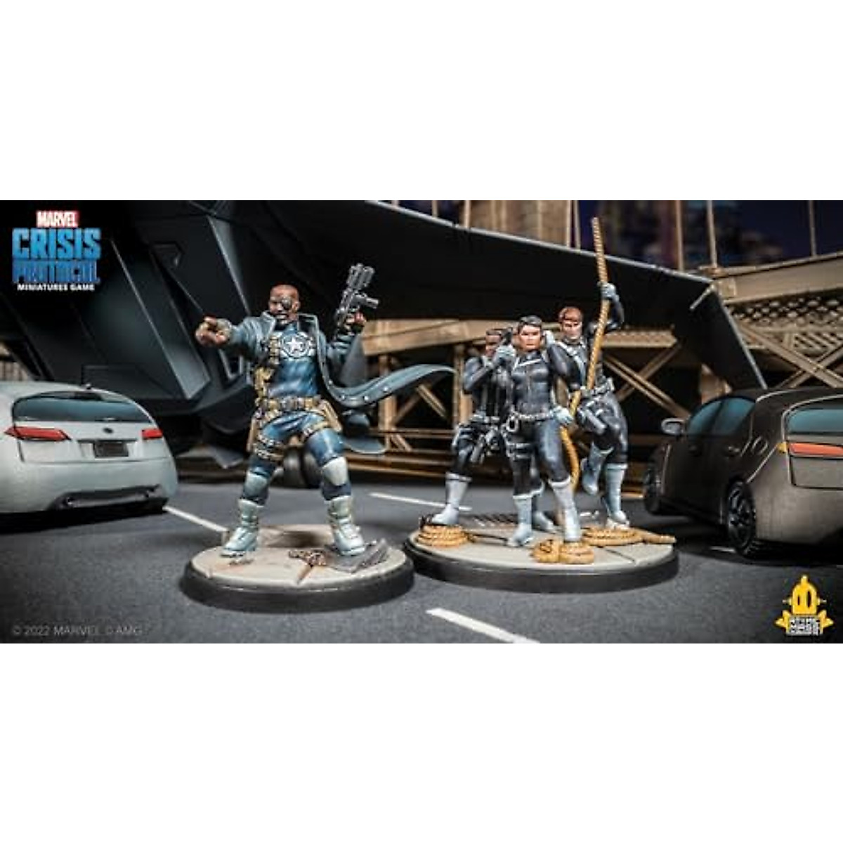 Atomic Mass Games Marvel: Crisis Protocol Nick Fury & S.H.I.E.L.D. Agents Character Pack - Unleash Strategic Brilliance! Tabletop Superhero Game, Ages 14+, 2 Players, 90 Minute Playtime, Made