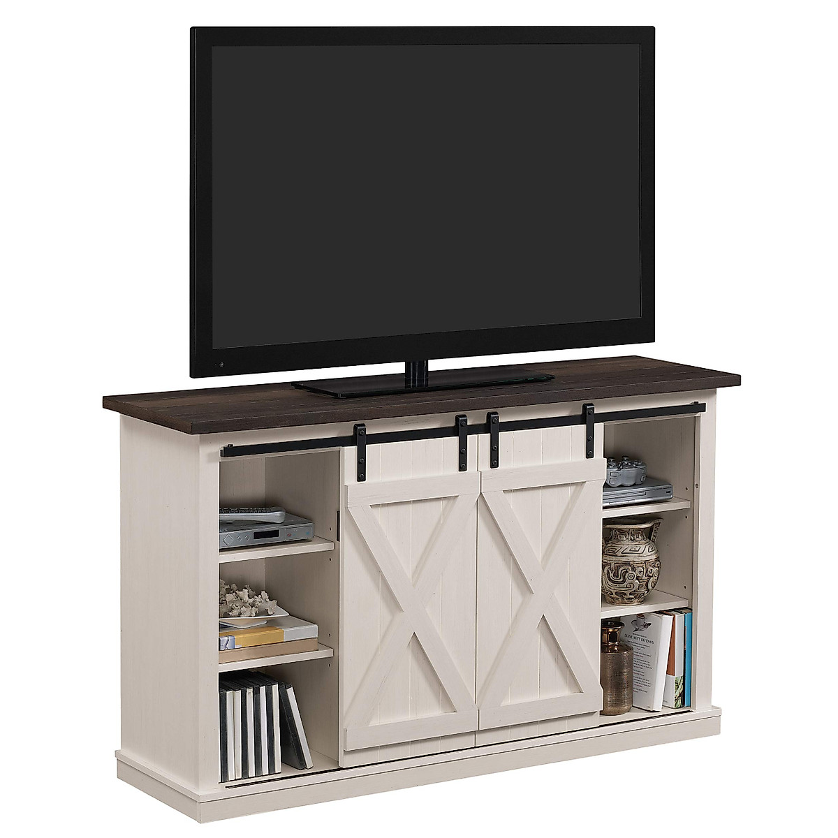 Pamari Wrangler Sliding Barn Door TV Stand, Off-White