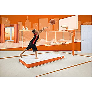 Jay-Be Mattress Simply Kids Sprung Mattress, Bed in a Box - Foam Free - Twin Single, White and Orange