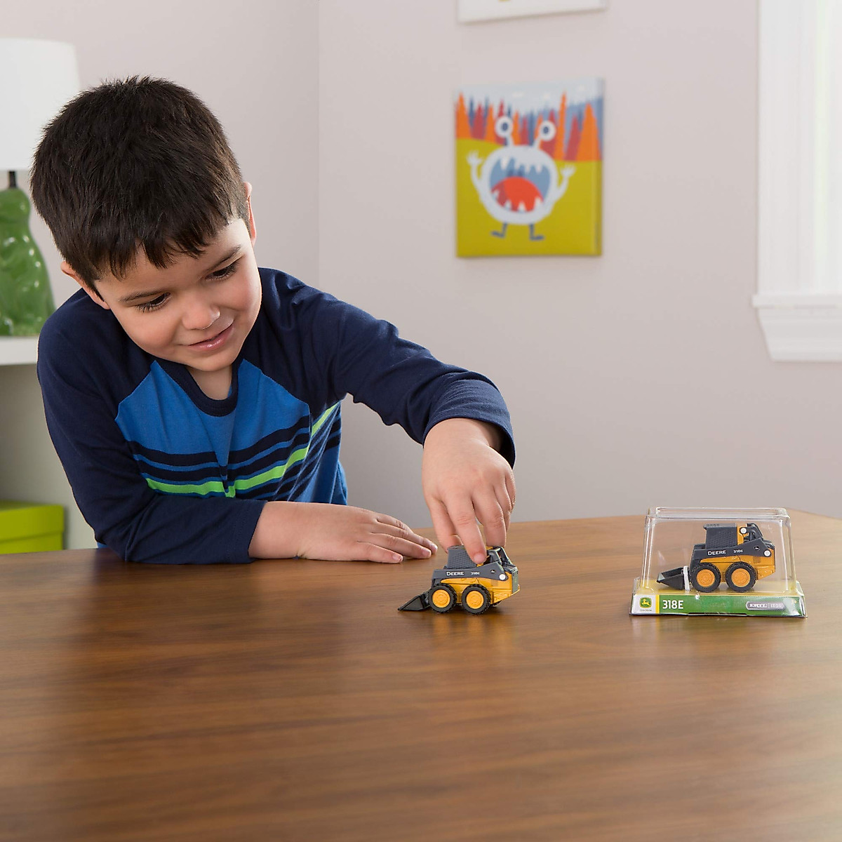 John Deere ERTL Iron Die-Cast Replicas - Includes John Deere Tractor, Gator, and Skid Steer Farm Toys with Collectible Display Box - John Deere Tractor Toys - 3 Inch, Green, 3 Count