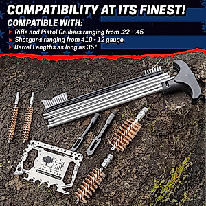 Pistol Cleaning Kit for Handguns, Rifles, & Shotguns - Comprehensive Maintenance for .22 .357 .38 9mm .45 - Compact Deluxe Clamshell Case with Bore Brushes & Jag Tools - Ultimate Firearms Protection