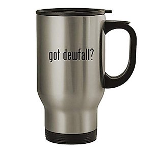 Knick Knack Gifts got dewfall? - 14oz Stainless Steel Travel Mug, Silver