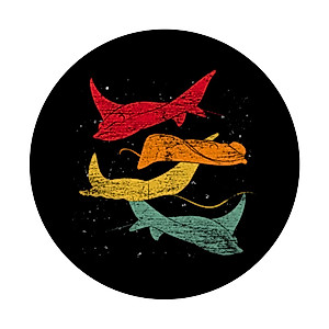 Retro Stingray Scuba Diver Aquarium Ocean Animal Manta Ray PopSockets Swappable PopGrip