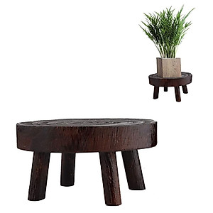 Round Decortive Mini Wood Stool,20 X 9cm Wood Plant Stands Gardening Stool Low Stool, Round Step Stool, Wooden Stool for Kids, Small Short Stool, Shoe Changing Stool.