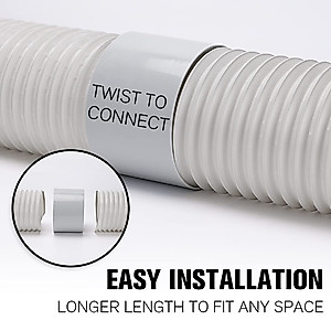 HOXHA 2 Pack Portable Air Conditioner Hose with Coupler 5.9 Inch AC Exhaust Vent Duct Hose Universal AC Tube Hose Kit Parts Accessories