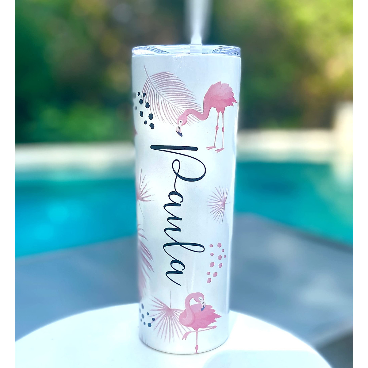 Personalized Vacation Tumbler, 20oz Tumbler with Lid, Flamingo Tumblers, Beach Vacation Tumbler, Bridesmaid Tumbler, Personalized Tumbler, Bridesmaid Gift, Personalized Vacation Tumbler