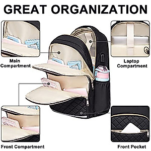 Bluboon Backpack for Women 15.6 Inch Laptop Bookbag College School Backpack Girls Schoolbag Compartment Daypack for Business Travel with USB Charging Port and Headphone Interface