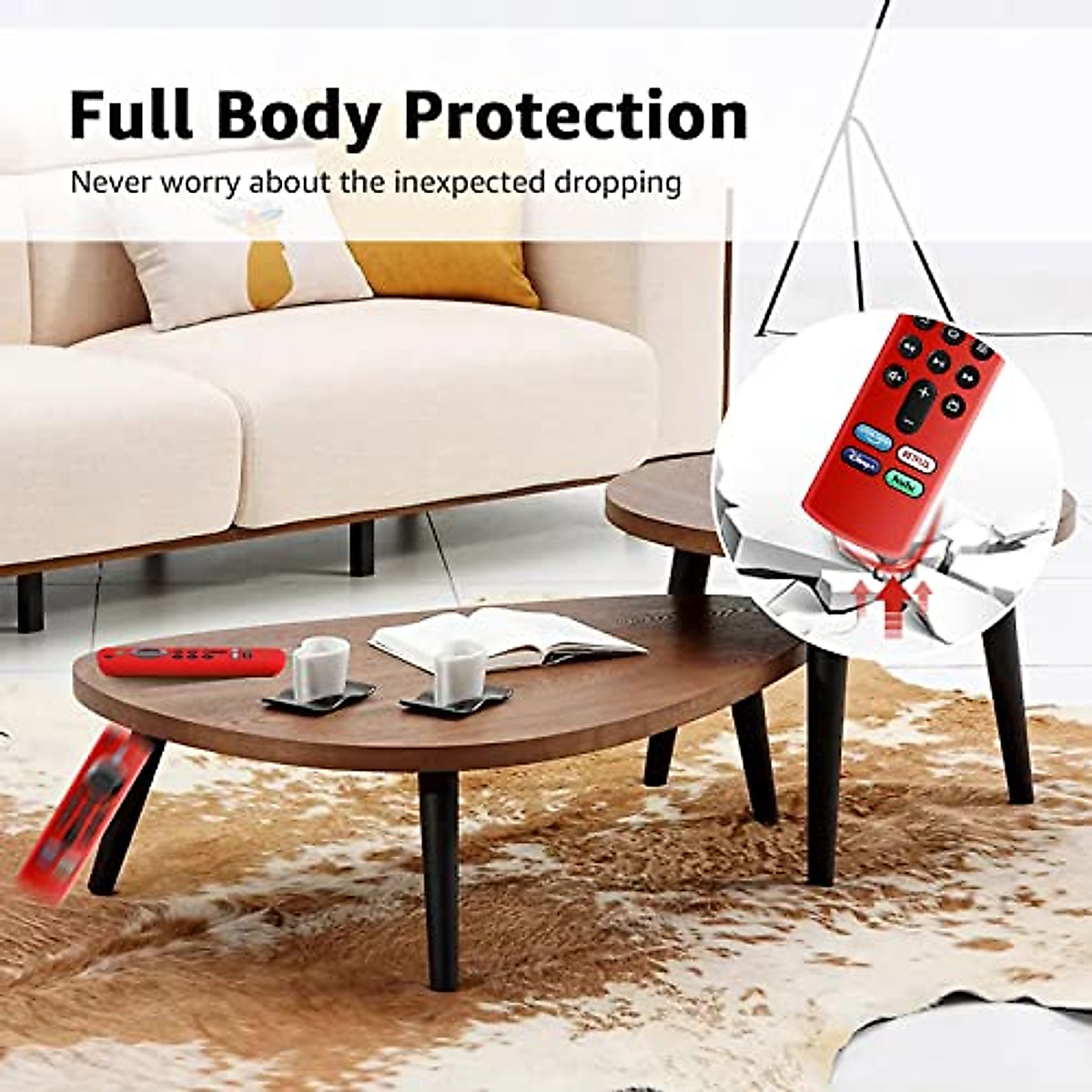 3 Pack Fire Stick Remote Cover, Silicone Remote Case for 2021 Fire TV Stick 4K Max/Alexa Voice Remote 3rd Gen, Anti Slip Silicone Protective Case with Lanyard(Glow Blue & Glow Green & Red)