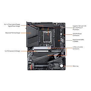 GIGABYTE Z690 AORUS Elite AX (LGA 1700/ Intel Z690/ ATX/ DDR5/ Quad M.2/ PCIe 5.0/ USB 3.2 Gen2X2 Type-C/WiFi 6/2.5GbE LAN/Gaming Motherboard)