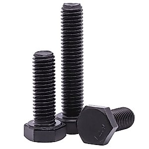 M12-1.75 x 40mm Hex Bolts, 12.9 Grade Alloy Steel, Black Oxide Finish, Full Thread, Coarse Thread UNC, Hexagon Head Bolts 10 PCS