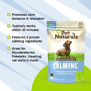 Pet Naturals Calming for Dogs, 30 Chews - Naturally Sourced Stress and Anxiety Calming Ingredients for Behavior Support - Vet Recommended