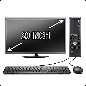 DELL Optiplex with 20-Inch Monitor (Core 2 Duo 3.0Ghz, 8GB RAM, 1TB HDD, Windows 10 Professional), Black (Renewed)']