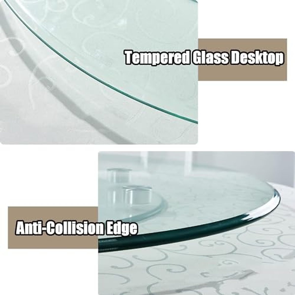 CLSQLXYJZC Dining Table Top Serving Plate, 12mm Thick Round Glass Turntable Lazy Susan, 360° Smooth Rotating Serving Plate, for Large Tabletop Serving Plate (Color : Clear, Size : 80cm (31.5inch))