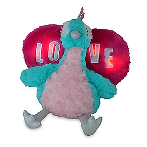 Cuddle Barn - Lots of Love Liam | Singing and Dancing Interactive Light Up Pink Peacock Stuffed Animal Plush Toy, Sings L O V E by Frank Sinatra, 10 Inches