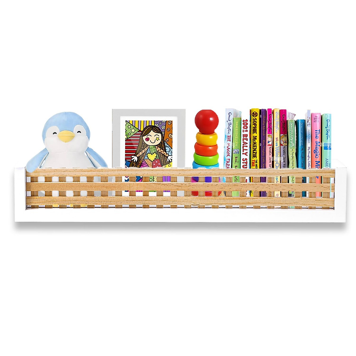 ROKABYE Kids Bookshelf for Wall - 22 Inches Nursery Bookshelf for Kids Books and Toys - Nursery Shelves for Wall - Kids Wall Bookshelf