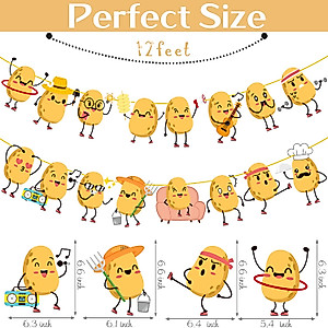 Potato Party Banners Potato Party Decorations 2Pcs Potato Hanging Cutout Banners Potato Birthday Party Supplies for Cartoon Potato Theme Baby Shower Decorations